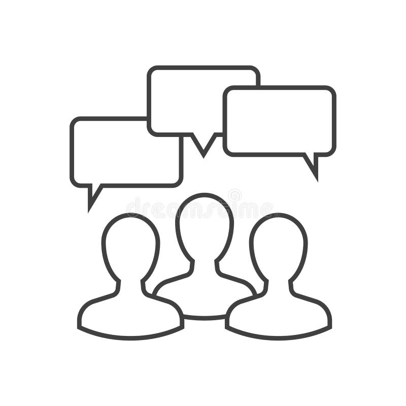 Discussion Linear Icon. Modern Outline Discussion Logo Concept O Stock ...