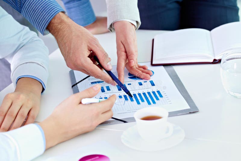 Discussion of paper stock image. Image of idea, closeup - 34412259