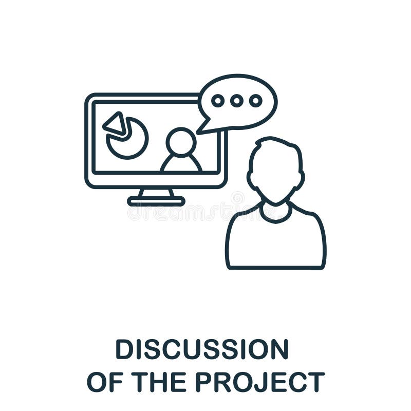 Discussion of the Project Line Icon. Monochrome Simple Discussion of ...