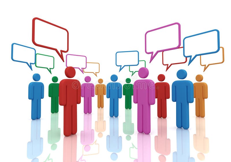 Discussion Speech Bubbles Concept 3d Illustration Stock Illustration ...