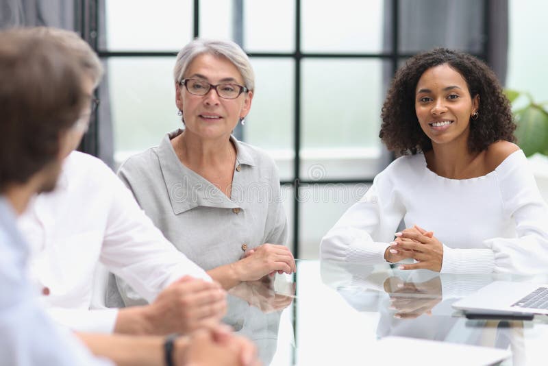 Discussion of Successful Business People in the Office Stock Image ...