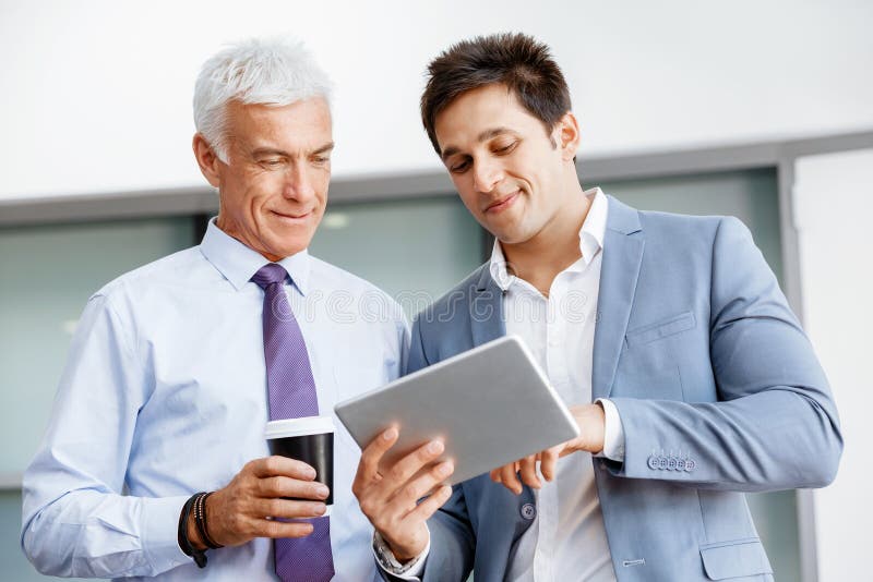 Discussion and Technology Give Way To Solution Stock Photo - Image of ...