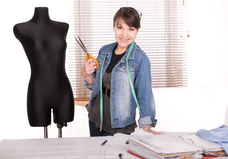 El Concepto De Decoradora, Diseñadora De Moda, Sastre Y Gente - Joven ...