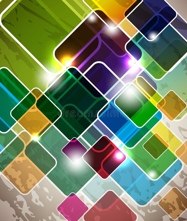 Diseño Abstracto Multicolor De Los Cuadrados Stock de ilustración ...