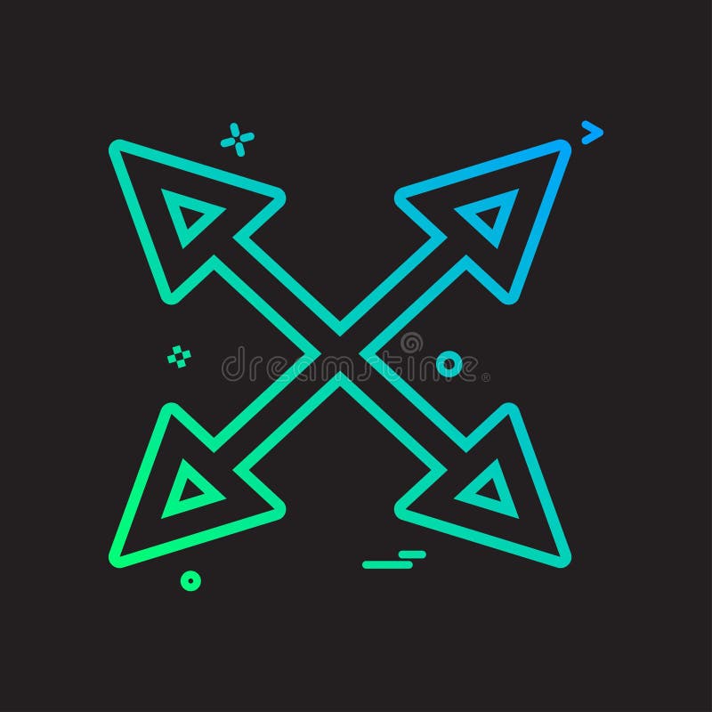 Diseño De Cuatro Terminales Del Vector Del Icono De La Flecha ...