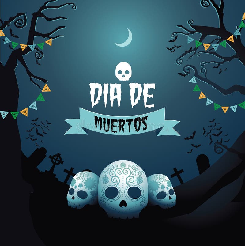 Tarjeta De Felicitación De Dia De Los Muertos, Invitación Día Mexicano ...