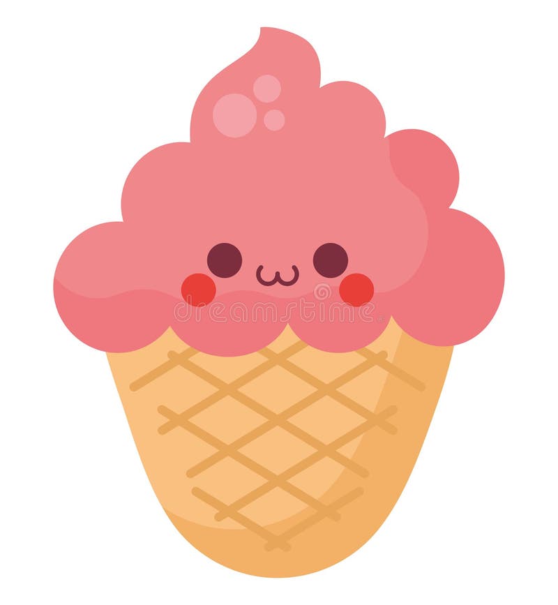 Diseño de helados kawaii ilustración del vector. Ilustración de vector ...