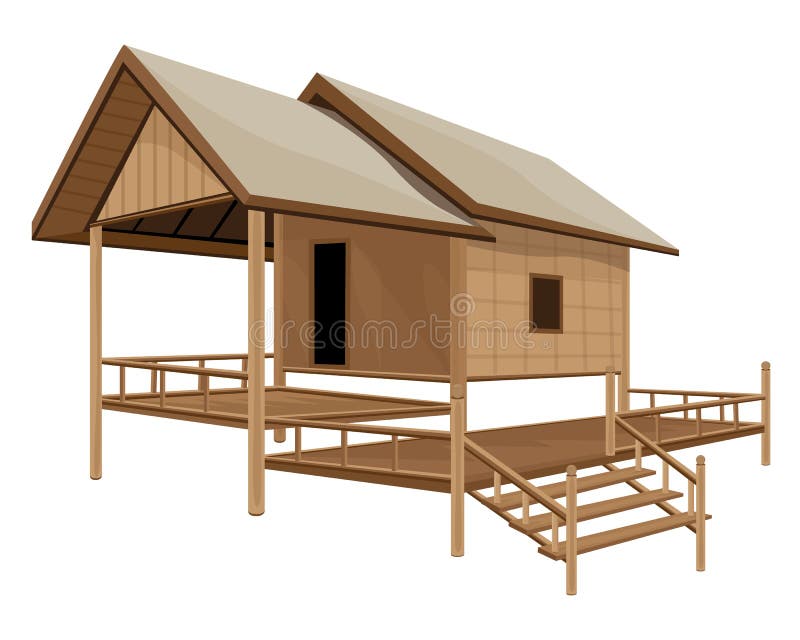 Diseño de la choza ilustración del vector. Ilustración de puerta - 95544007