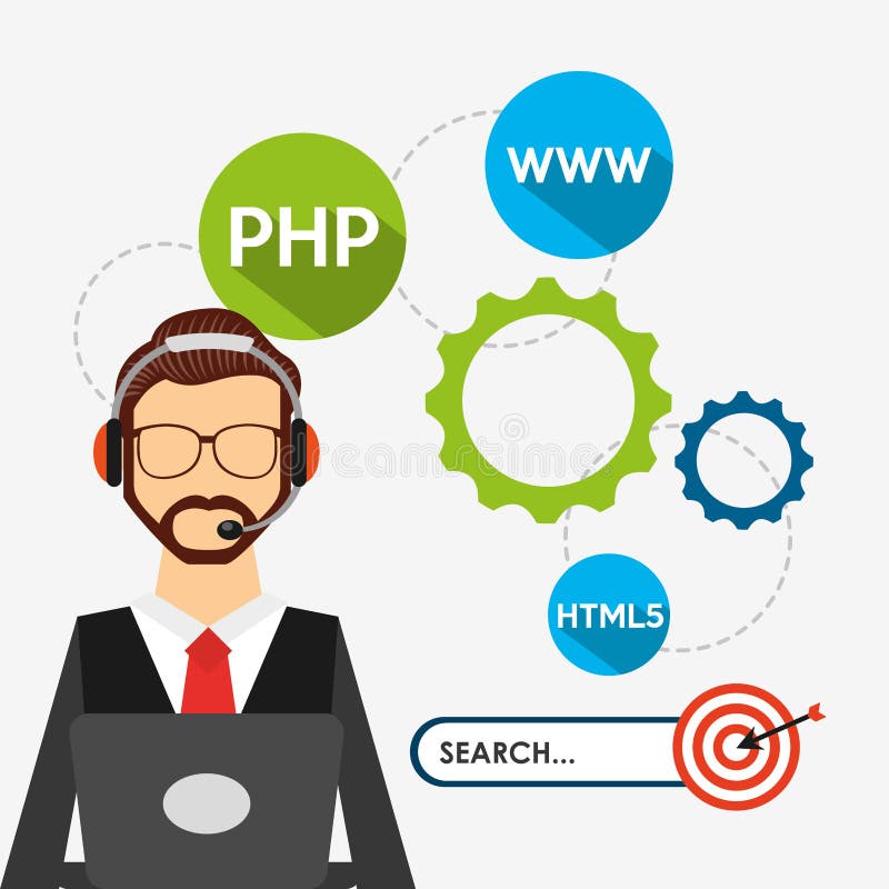 Diseño De La Lengua De Programación Stock de ilustración - Ilustración ...