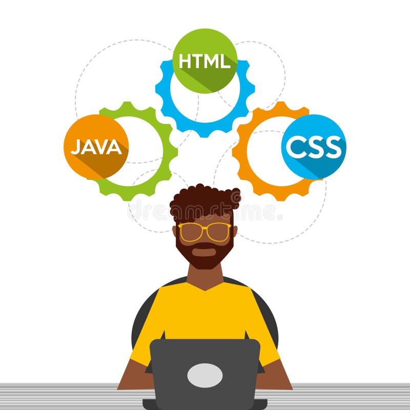 Diseño De La Lengua De Programación Stock de ilustración - Ilustración ...