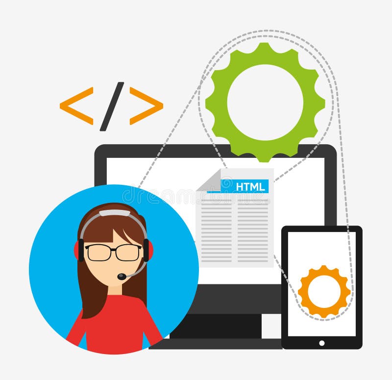 Diseño De La Lengua De Programación Stock de ilustración - Ilustración ...