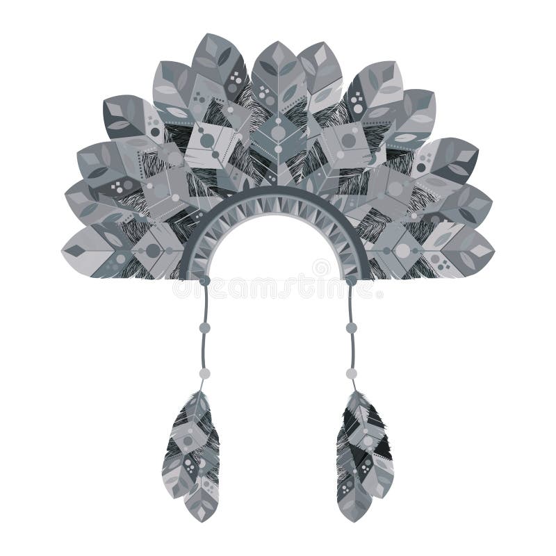 Diseño De La Pluma Penacho Bohemic, Gráfico De Vector Ilustración del ...