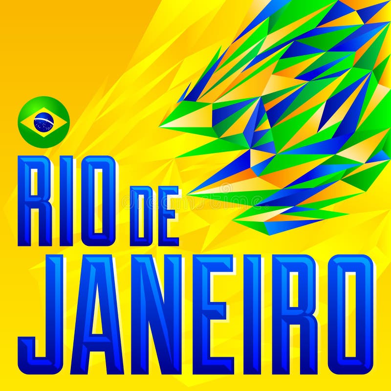 Diseño De Letras Del Vector De Rio De Janeiro Con Colores De La Bandera ...