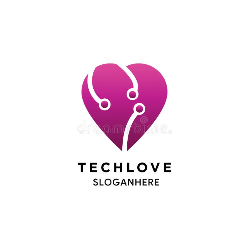 Diseño De Logo De Tech Love Ilustración del Vector - Ilustración de ...