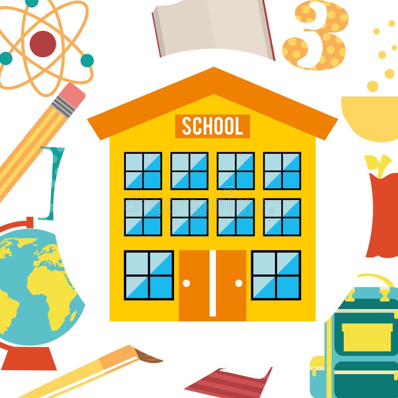 Diseño De Los Elementos De La Escuela Ilustración del Vector ...
