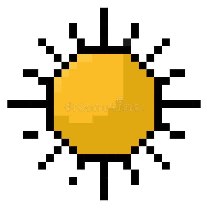 Diseño de sol pixelado ilustración del vector. Ilustración de amanecer ...