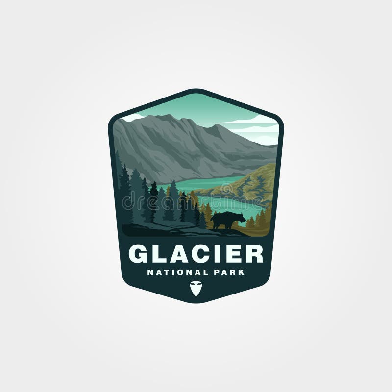 Diseño Del Logo Del Vector Del Vector Del Parque Nacional Glaciar ...