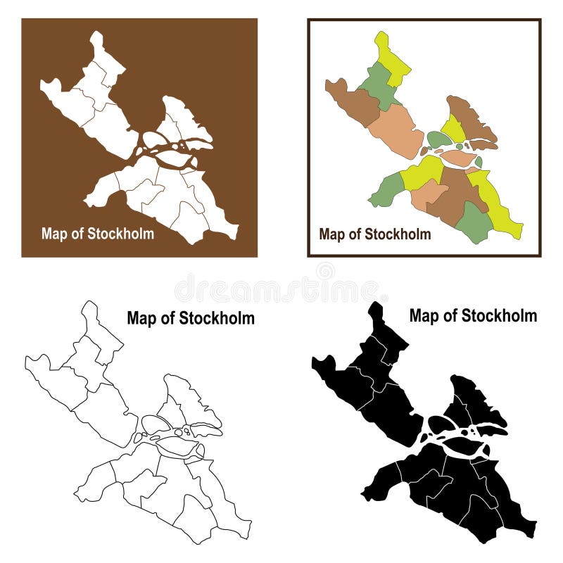 Diseño Del Mapa De Estocolmo Ilustración del Vector - Ilustración de ...