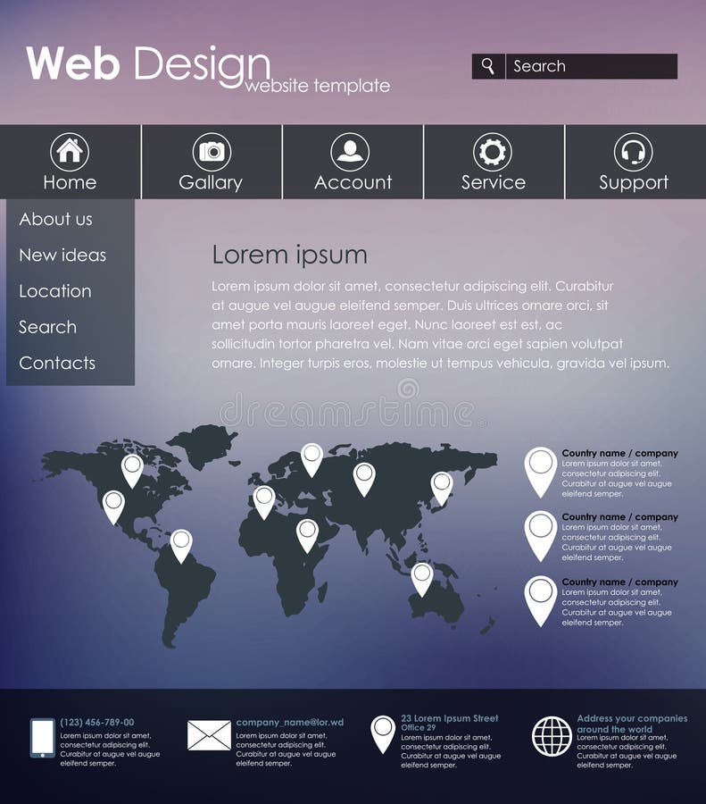 Diseño Del Menú Para El Sitio Web Ilustración del Vector - Ilustración ...