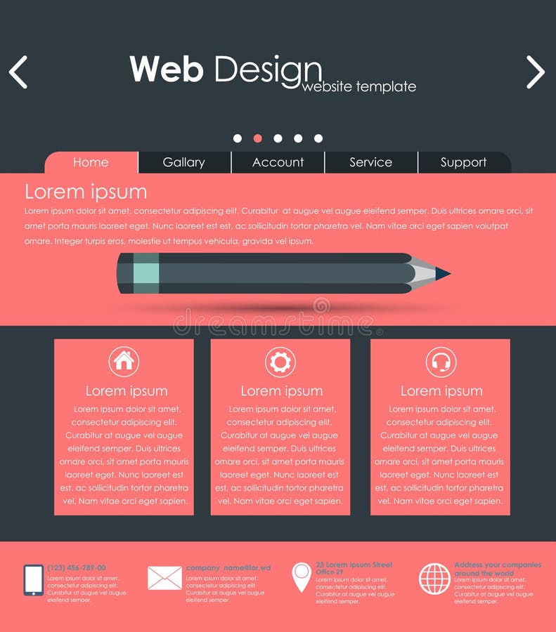 Diseño Del Menú Para El Sitio Web Ilustración del Vector - Ilustración ...