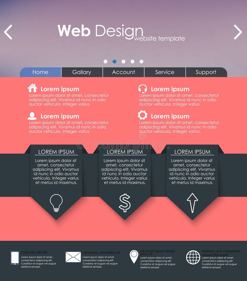 Diseño Del Menú Para El Sitio Web Ilustración del Vector - Ilustración ...
