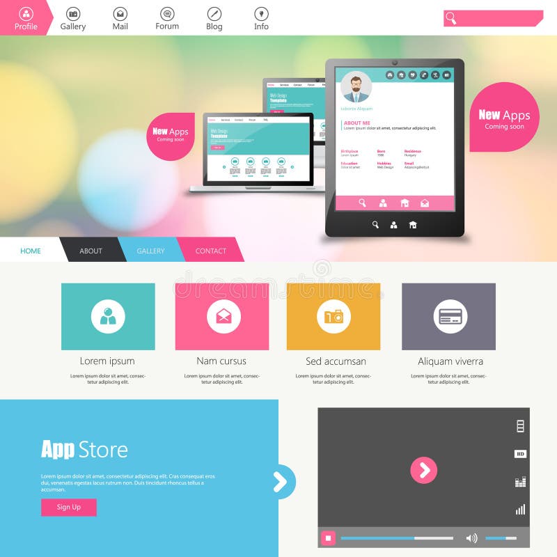 Diseño Del Modelo Del Web Site Ilustración del Vector - Ilustración de ...