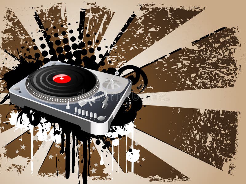 Diseño del tema de DJ ilustración del vector. Ilustración de sonido ...