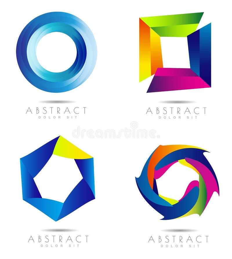 Logotipos Abstractos Corporativos Ilustración del Vector - Ilustración ...