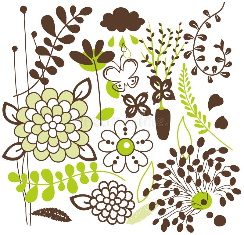 Diseño Determinado De La Flora Del Vector Ilustración del Vector ...