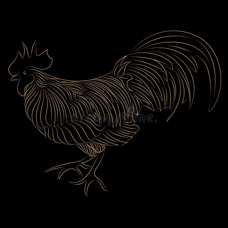 Diseño estilizado pollo stock de ilustración. Ilustración de animal ...