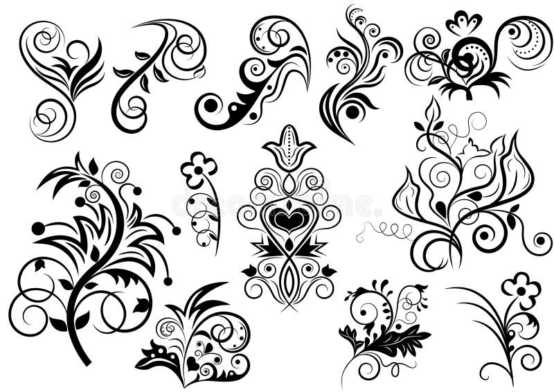 Diseño decorativo negro ilustración del vector. Ilustración de ...