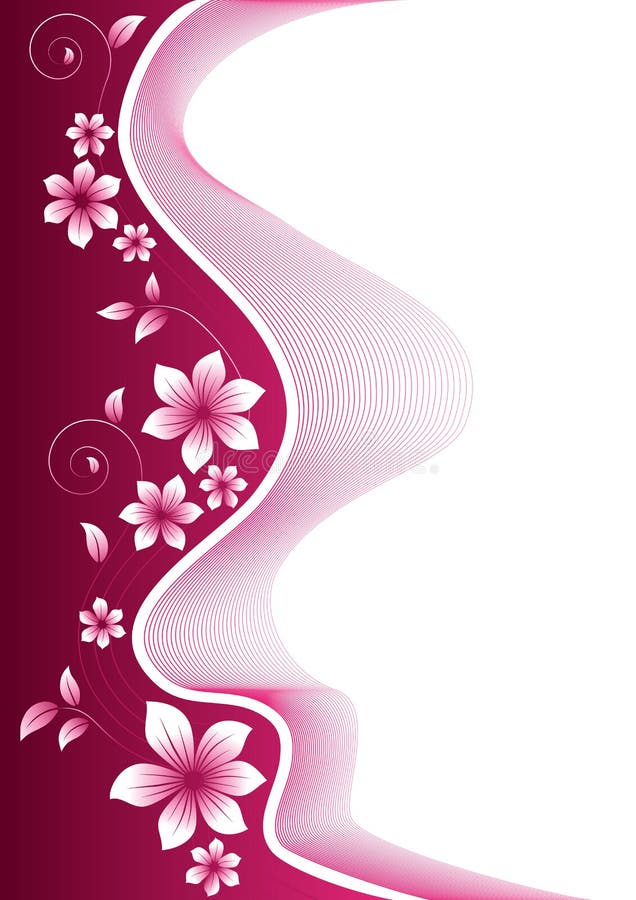 Diseño Floral Rosado Del Vector Ilustración del Vector - Ilustración de ...