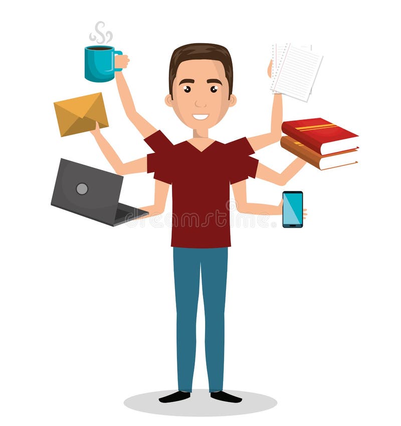 La Mano Ocupada De La Persona Ahorra Los Relojes De Tiempo Ilustración ...