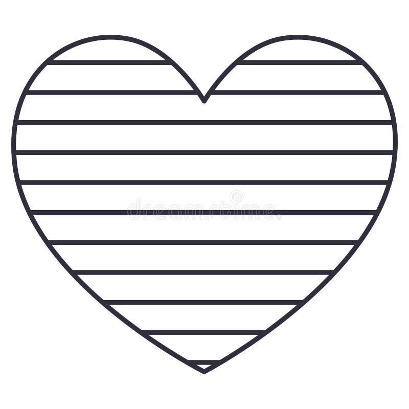Diseño Rayado Aislado Del Corazón Ilustración del Vector - Ilustración ...