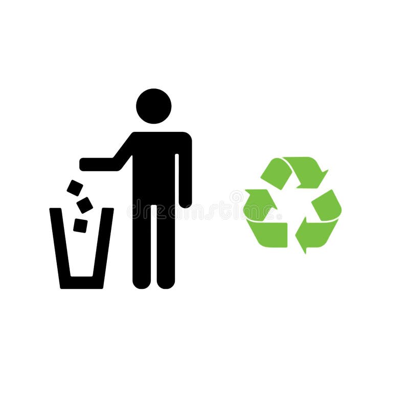 Recycle Trash Can Bin Recycling Symbol Responasable World Stock ...