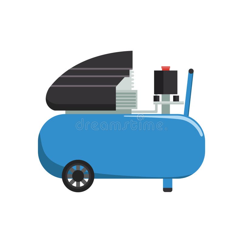 Diseño Vectorial Del Compresor De Aire Industrial Ilustración del ...