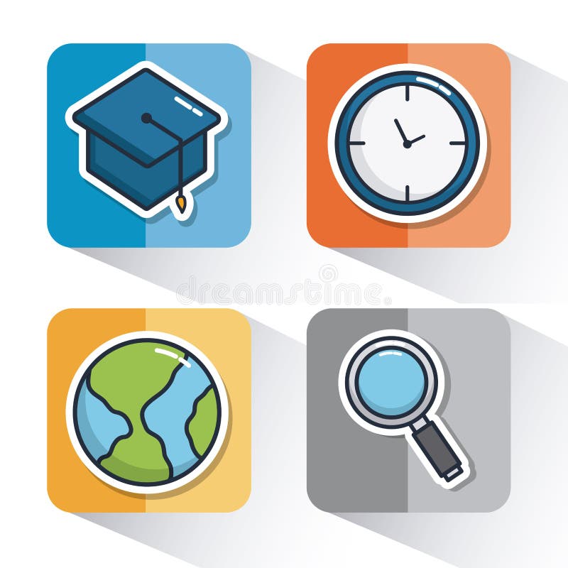 Dise?o De Los Elementos De La Escuela Ilustración del Vector ...