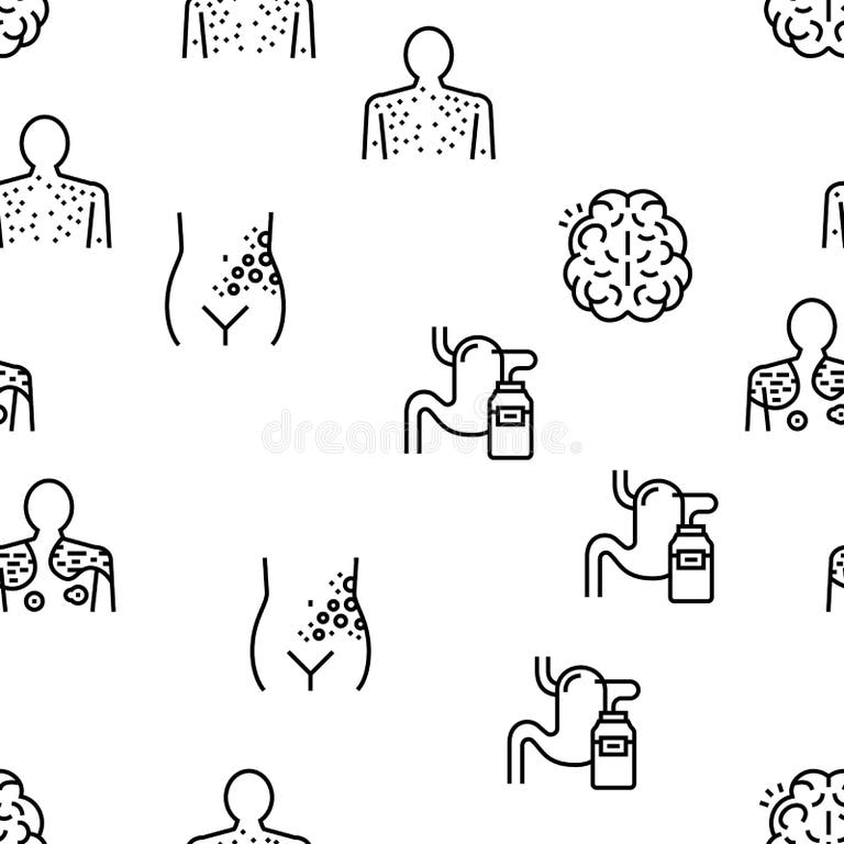 Disease Health Problem Vector Seamless Pattern Stock Vector ...