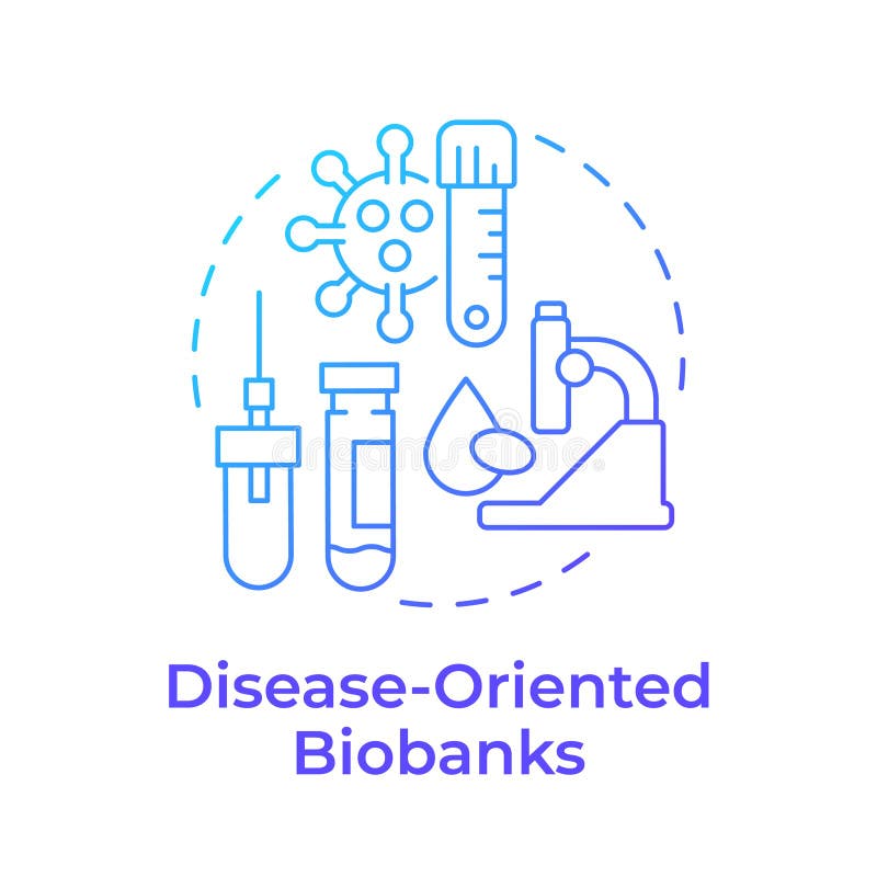 Disease Oriented Biobanks Blue Gradient Concept Icon Stock Vector ...