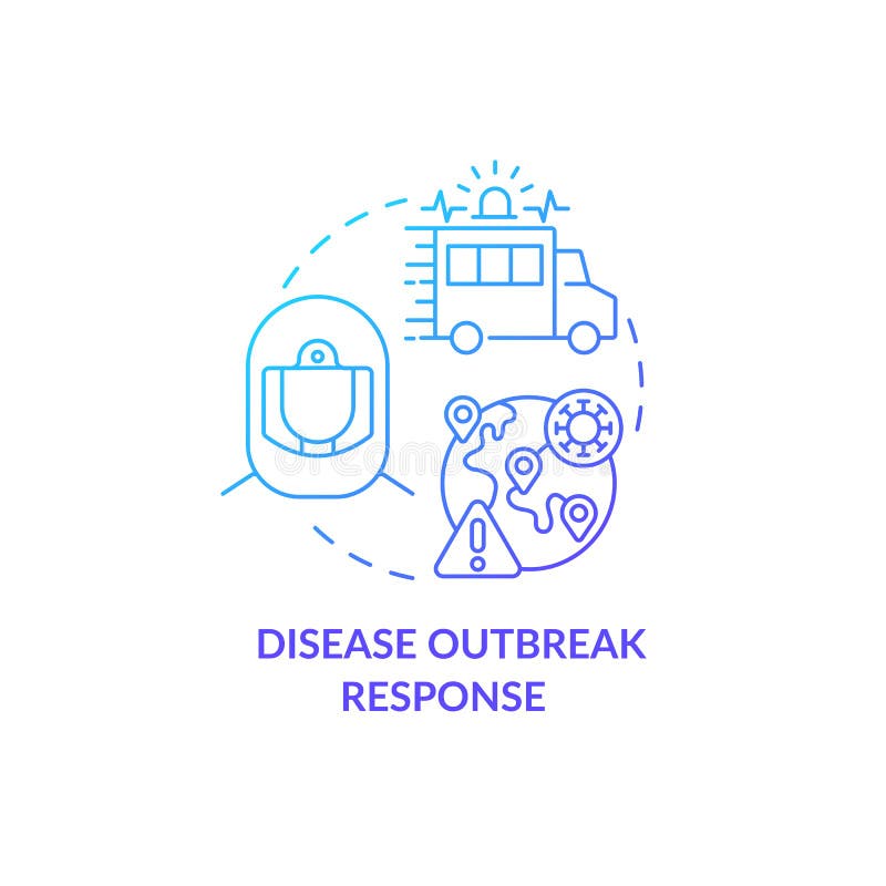 Disease Outbreak Response Concept Line Icons with Text. Stock ...