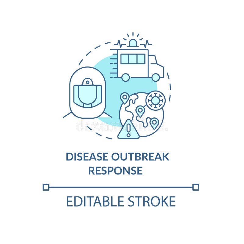 Disease Outbreak Response Concept Icon. Stock Vector - Illustration of ...