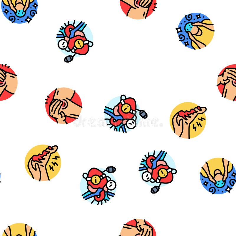 Disease Symptom Health Seamless Pattern Vector Stock Vector ...