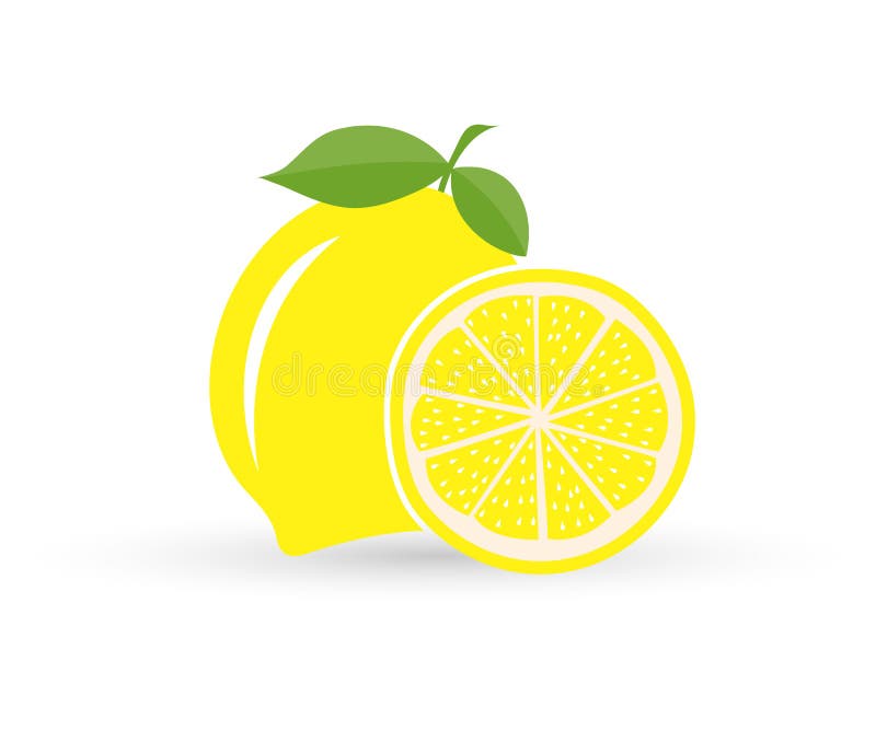 Disegno a Colori Di Un Limone Un Limone Intero E Mezzo Limone ...