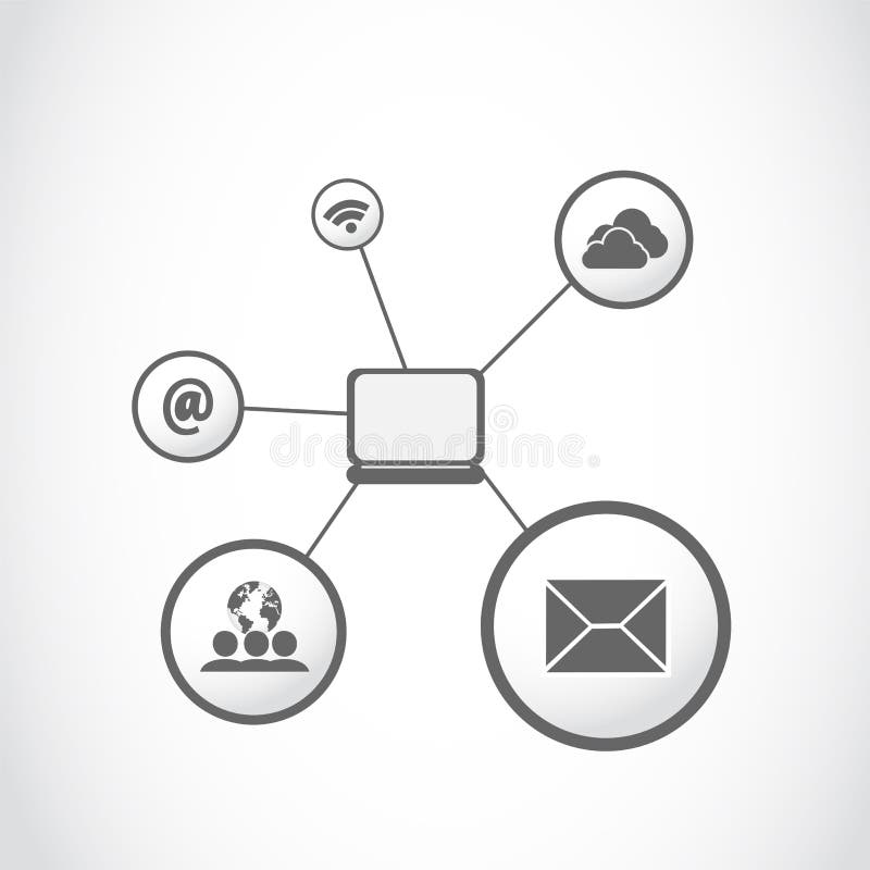 Disegno Di Calcolo Delle Icone Del Computer Portatile Illustrazione ...