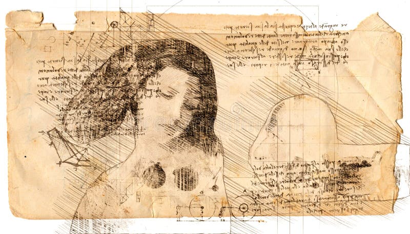 Disegno Di Leonardo Da Vinci Illustrazione di Stock - Illustrazione di ...