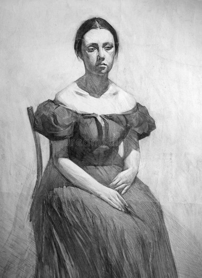 Disegno a Matita Schizzo Ritratto Fotografia Stock Editoriale ...