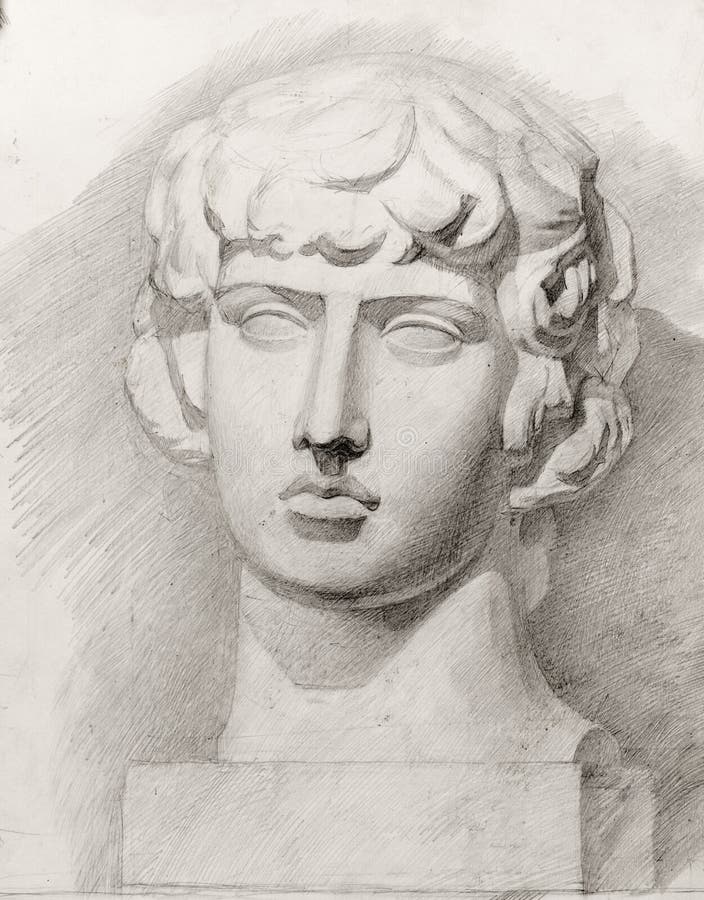 Disegno a Matita Schizzo Ritratto Illustrazione di Stock ...