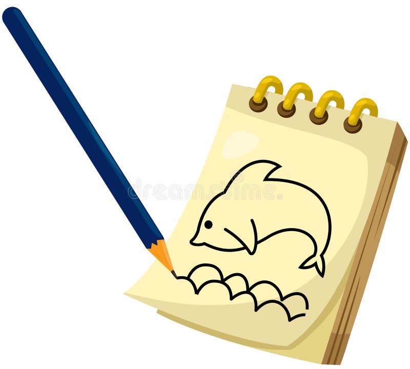 Disegno a Matita Sul Blocco Note Illustrazione Vettoriale ...