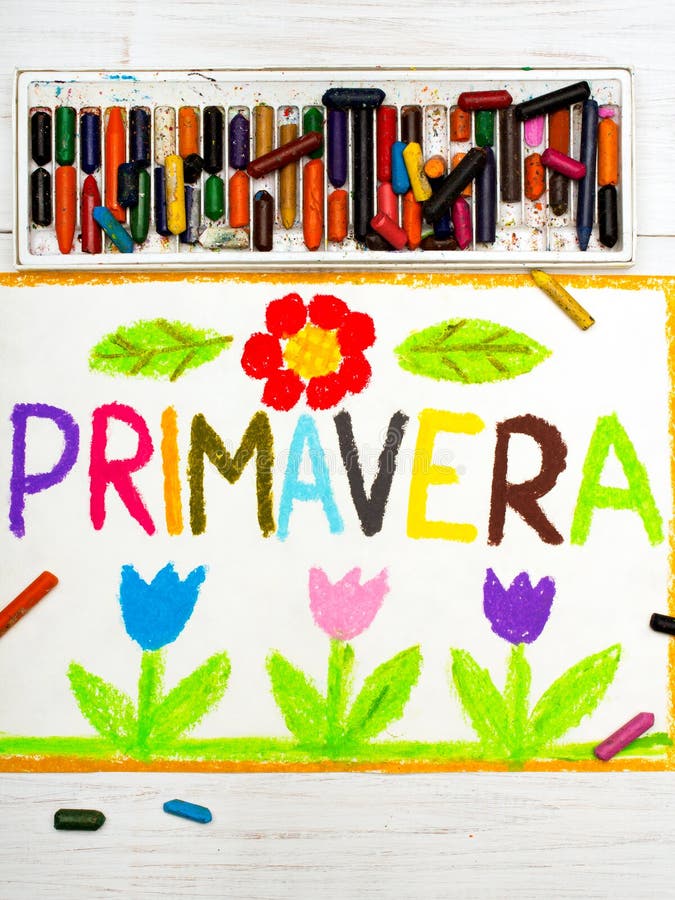 Disegno: Primavera Di Parola PRIMAVERA Illustrazione di Stock ...