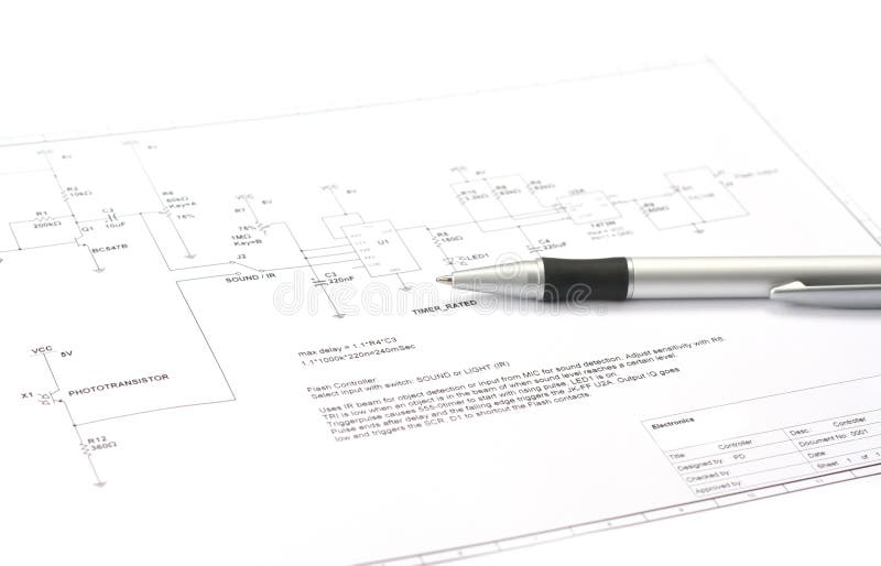 Disegno Schematico Elettronico Fotografia Stock - Immagine di guida ...